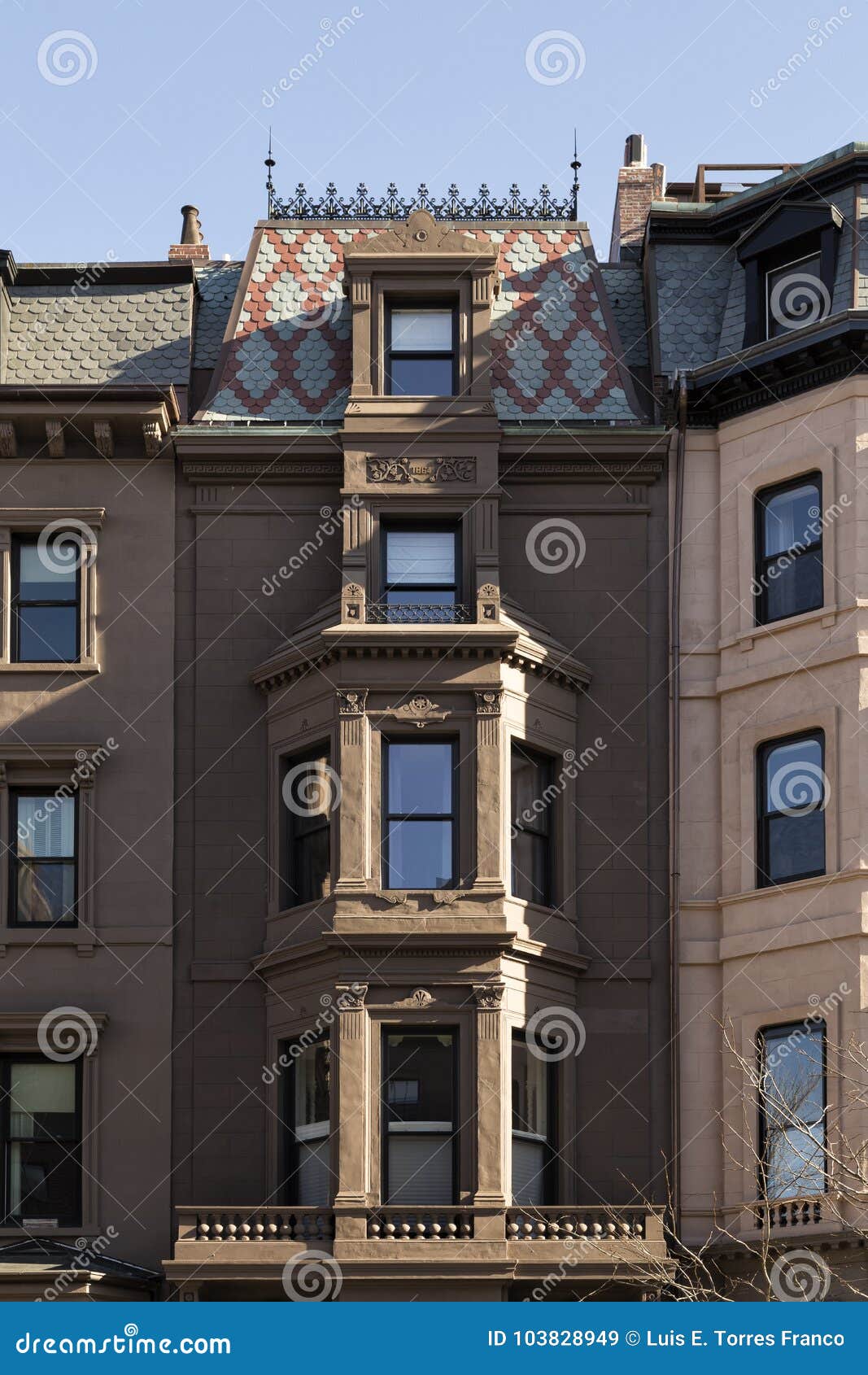Windows of Boston stock image. Image of brownstone, glass - 103828949