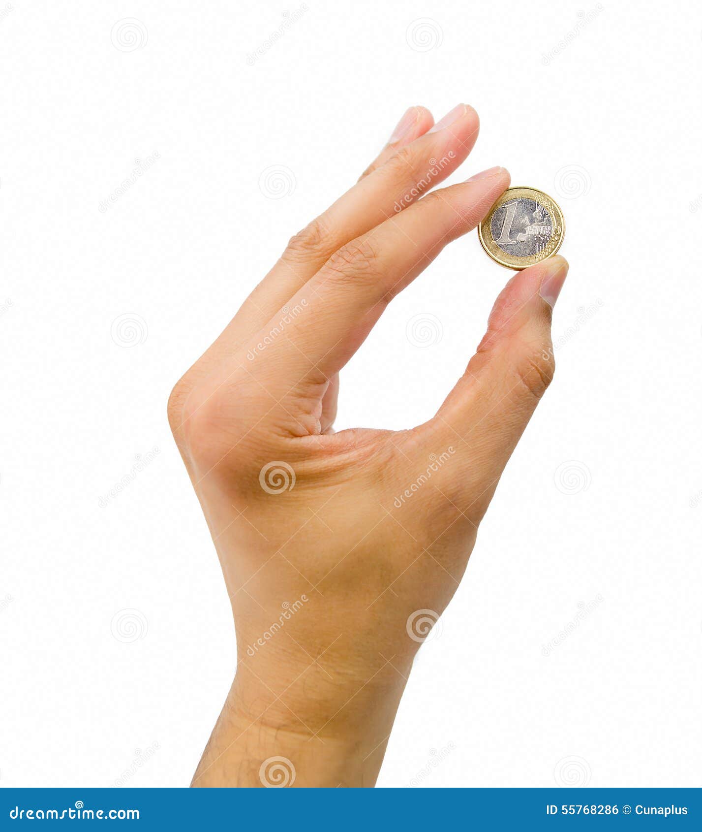 Showing one coin stock photo. Image of financial, finger - 55768286