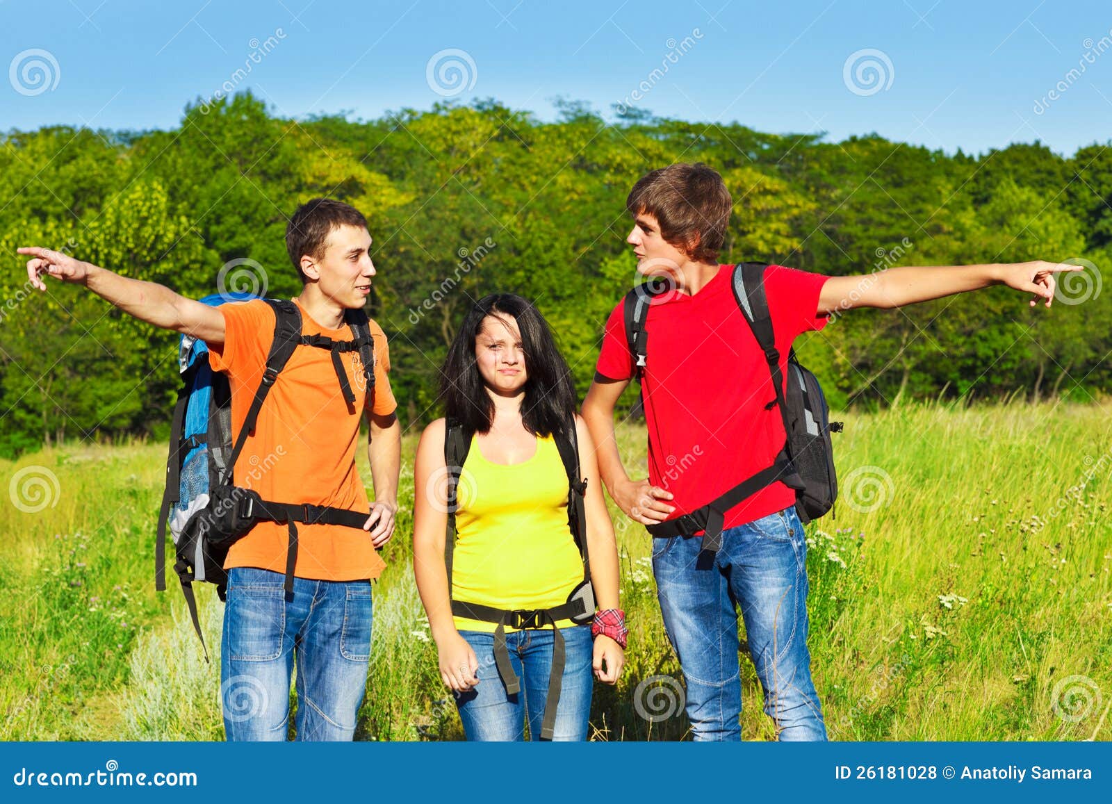 Showing Opposite Directions Stock Photo - Image of hiker, campus: 26181028