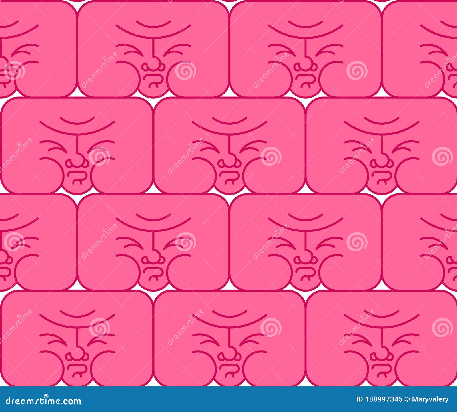 Showing Pain Pattern Seamless. Strained Face Emotion Icon Background ...