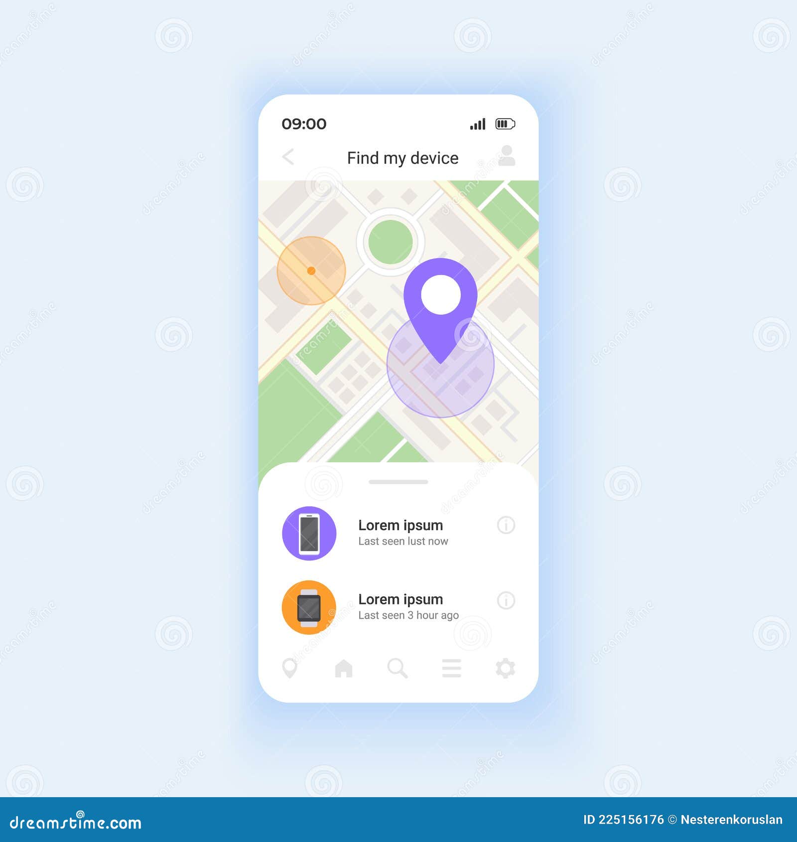Showing Phone Location Smartphone Interface Vector Template Stock ...
