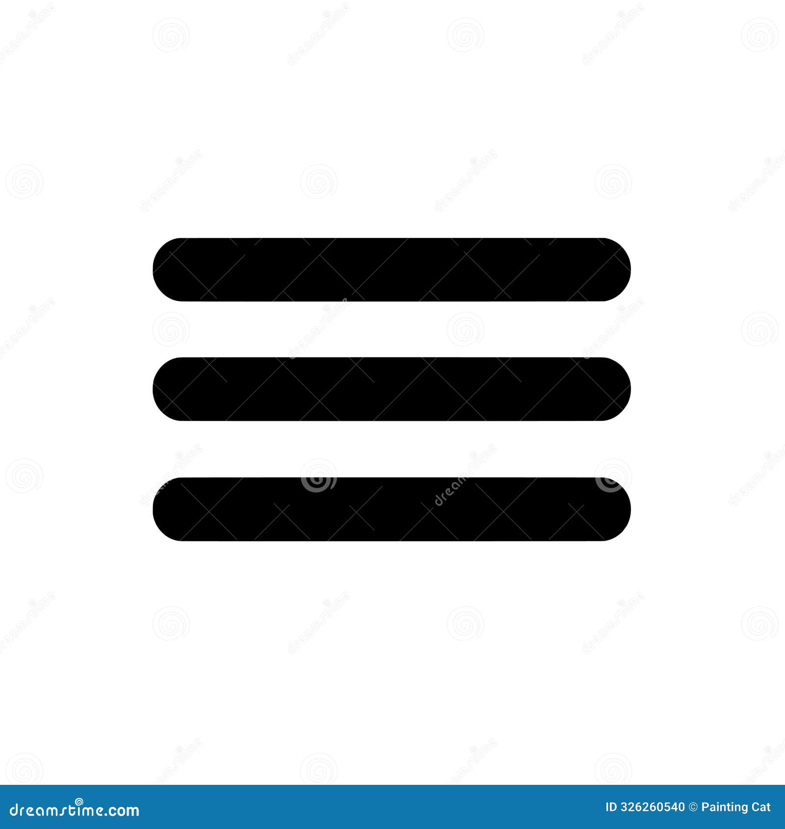 Showing a Simple Logo of Three Horizontal Black Lines, Representing the ...