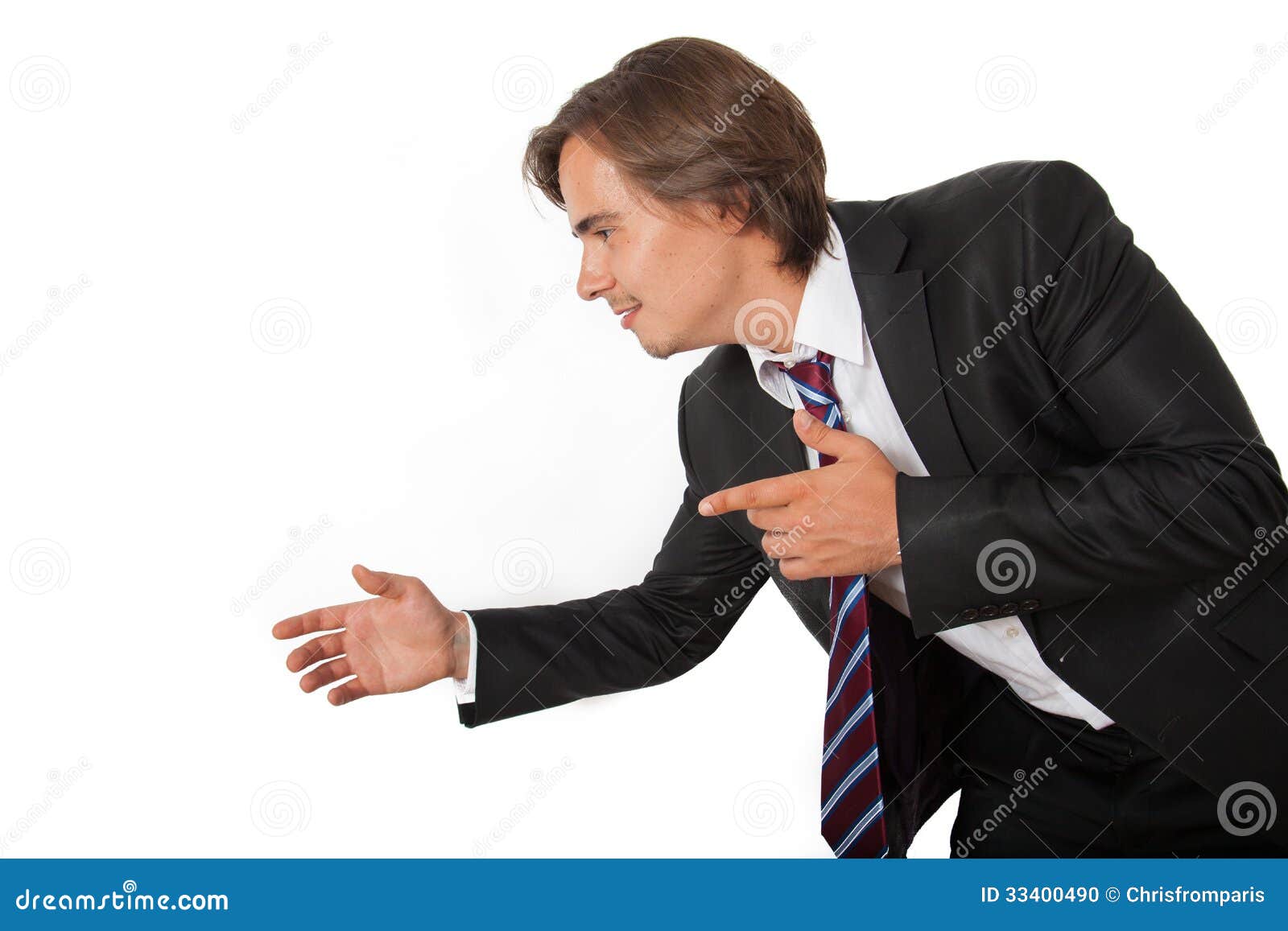 Showing something stock photo. Image of isolated, finger - 33400490