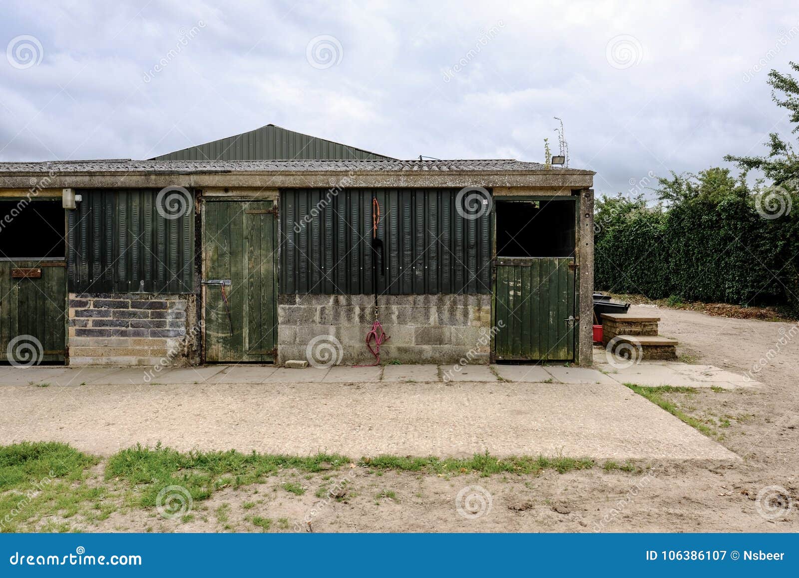 Architectural View of Stabling or Horses Seen at a Livery Yard. Stock ...