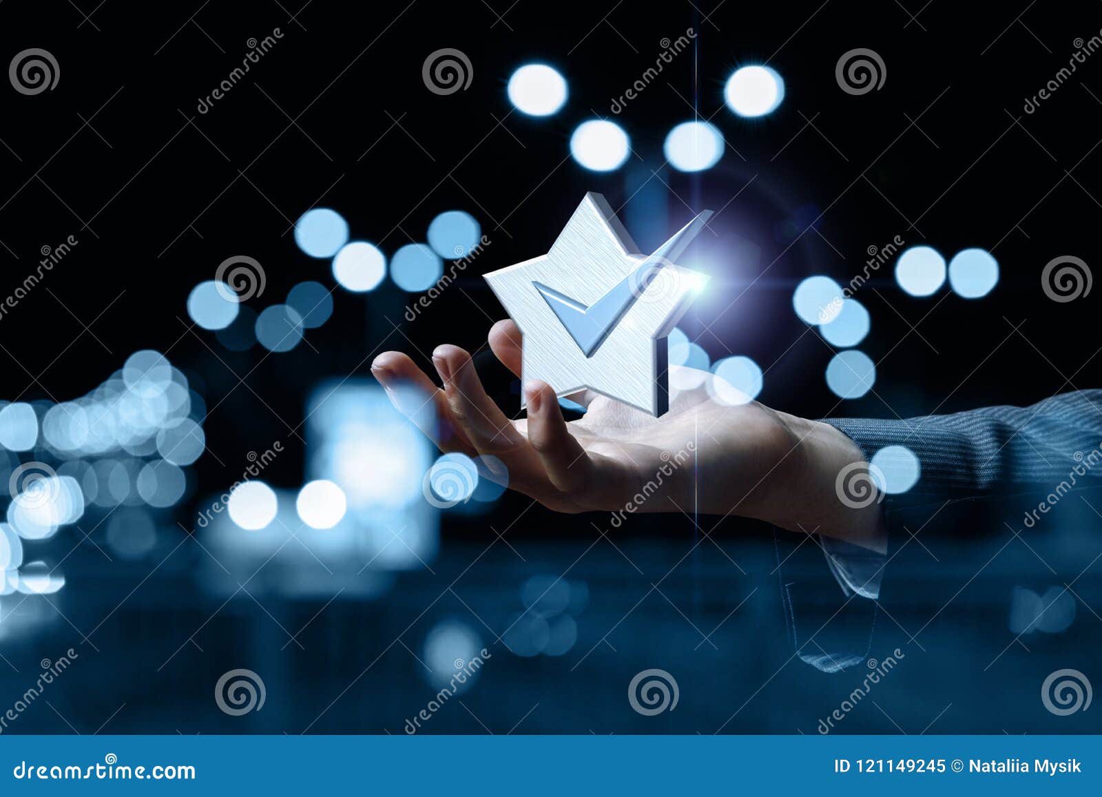 Showing the Symbol of the Successful Experience of Work . Stock Image ...