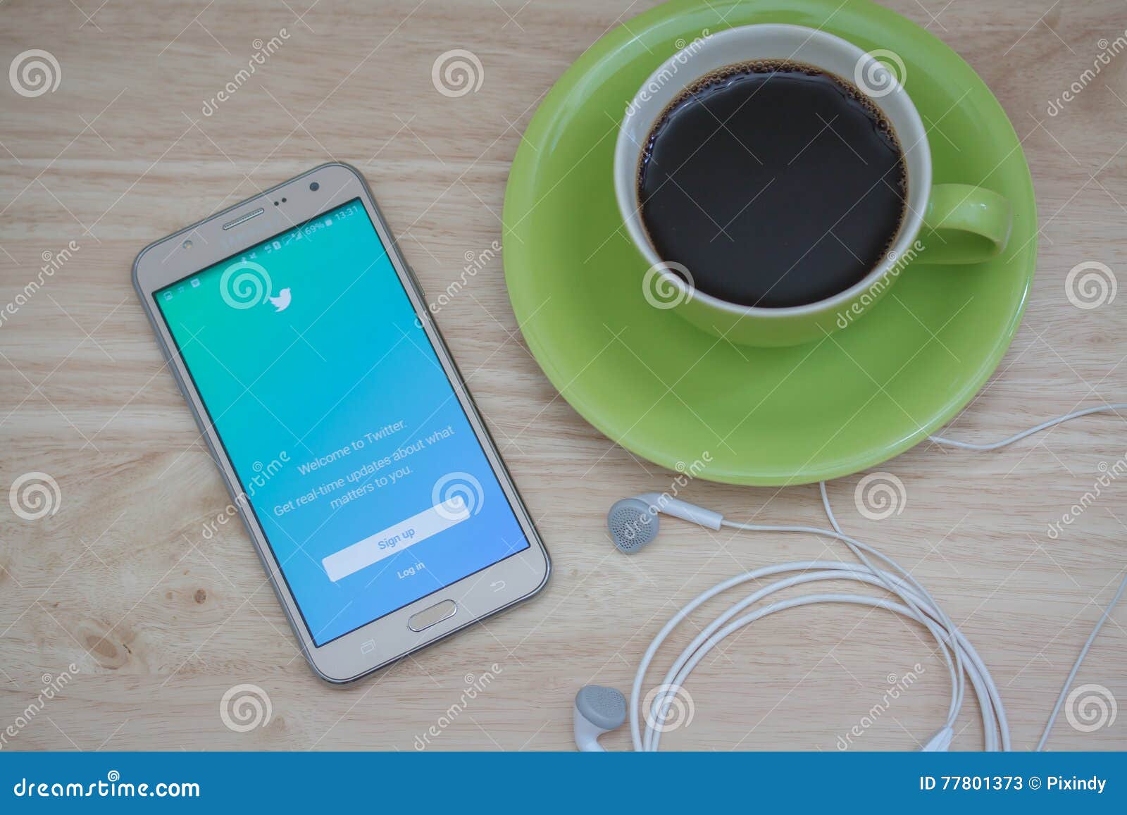 Showing Twitter Login Mobile Application on Screen, Twitter is an ...