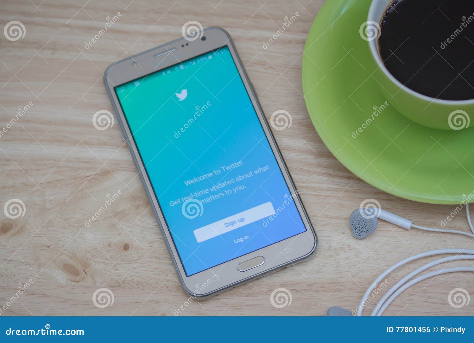 Showing Twitter Login Mobile Application on Screen, Twitter is an ...