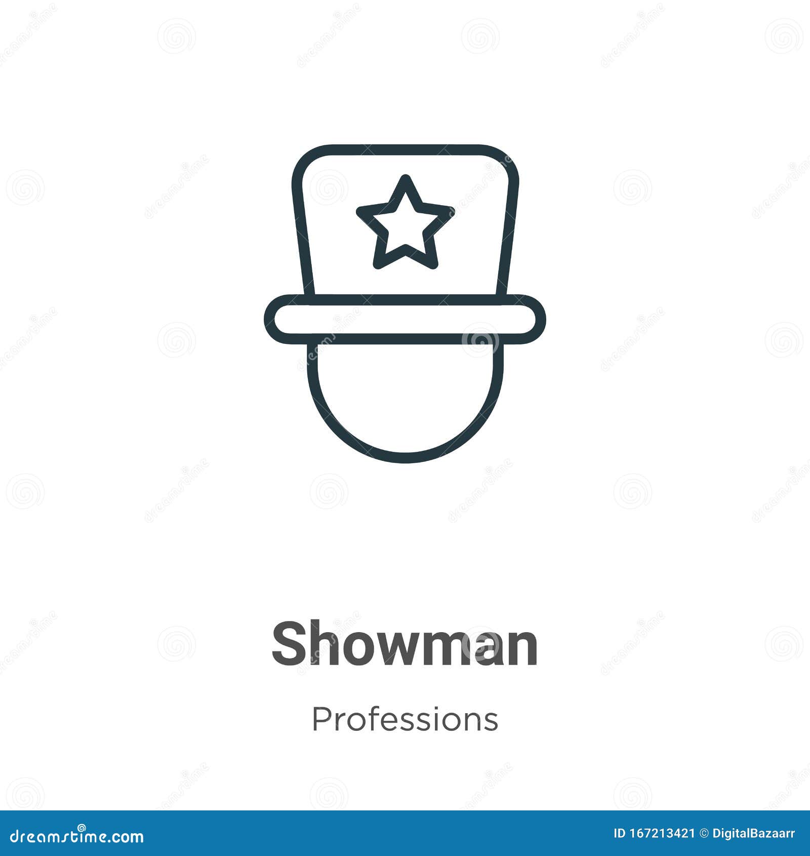 Showman Outline Vector Icon Thin Line Black Showman Icon, Flat Vector ...