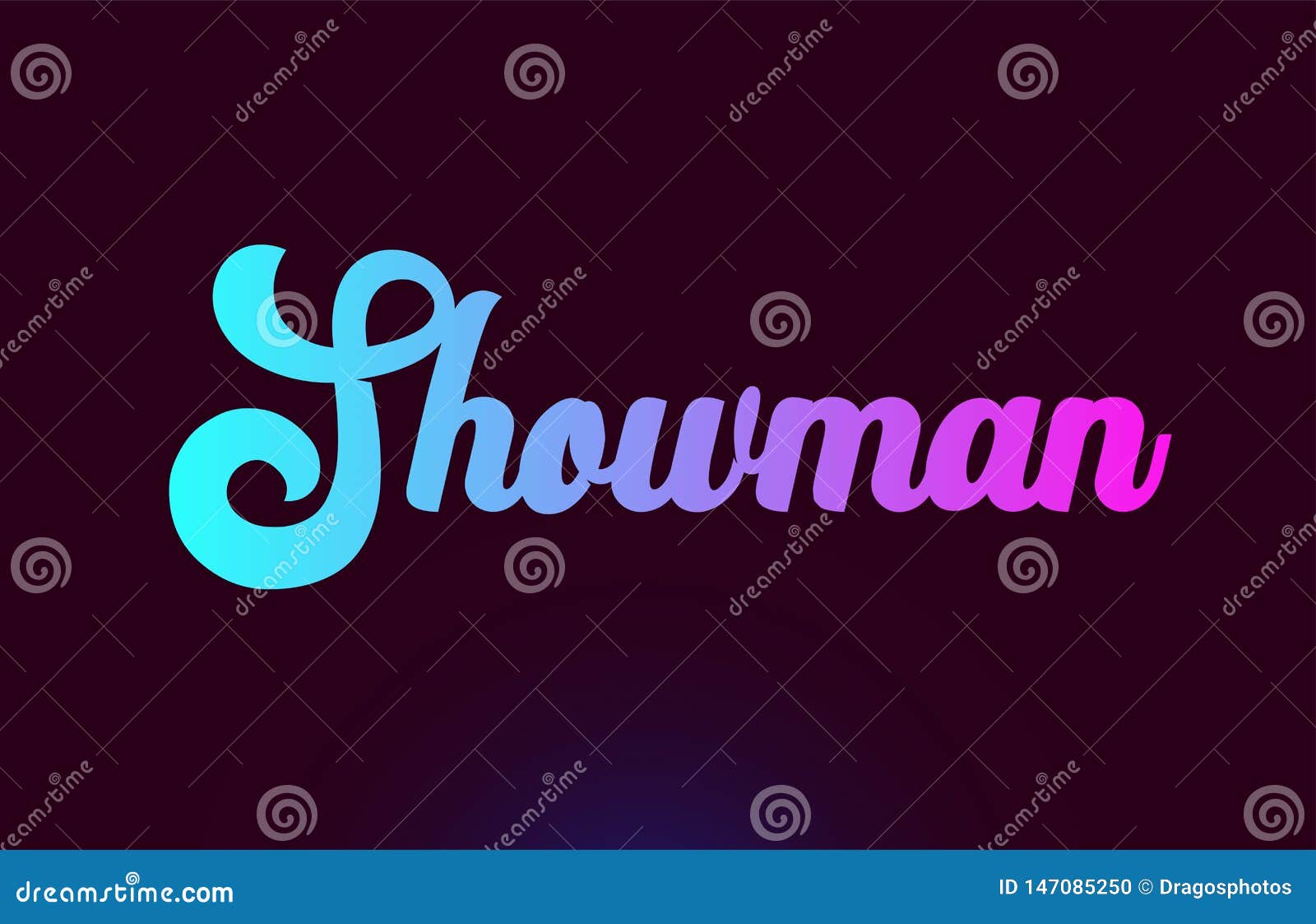Showman Pink Word Text Logo Icon Design for Typography Stock ...