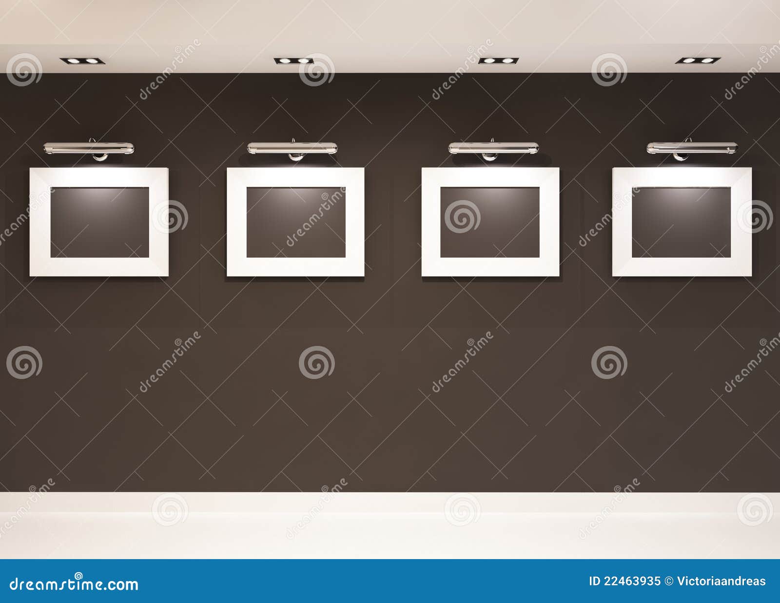 Showroom. Four Empty Frames on the Black Stock Illustration ...