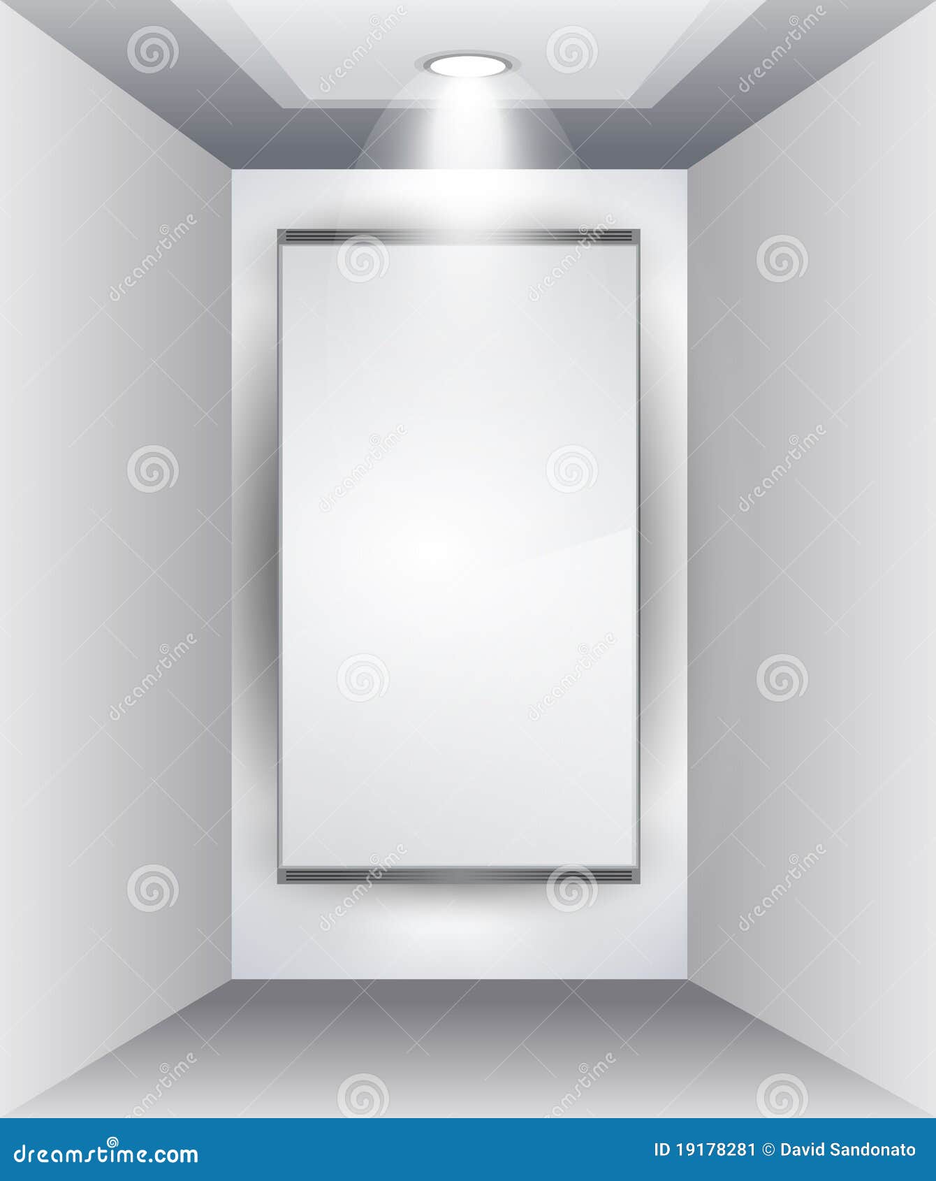 Showroom Panel For Product With LED Spotlights Cartoon Vector ...