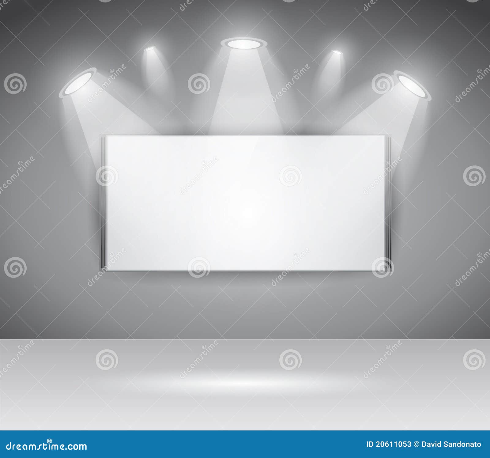 Showroom Panel For Product With LED Spotlights Cartoon Vector ...