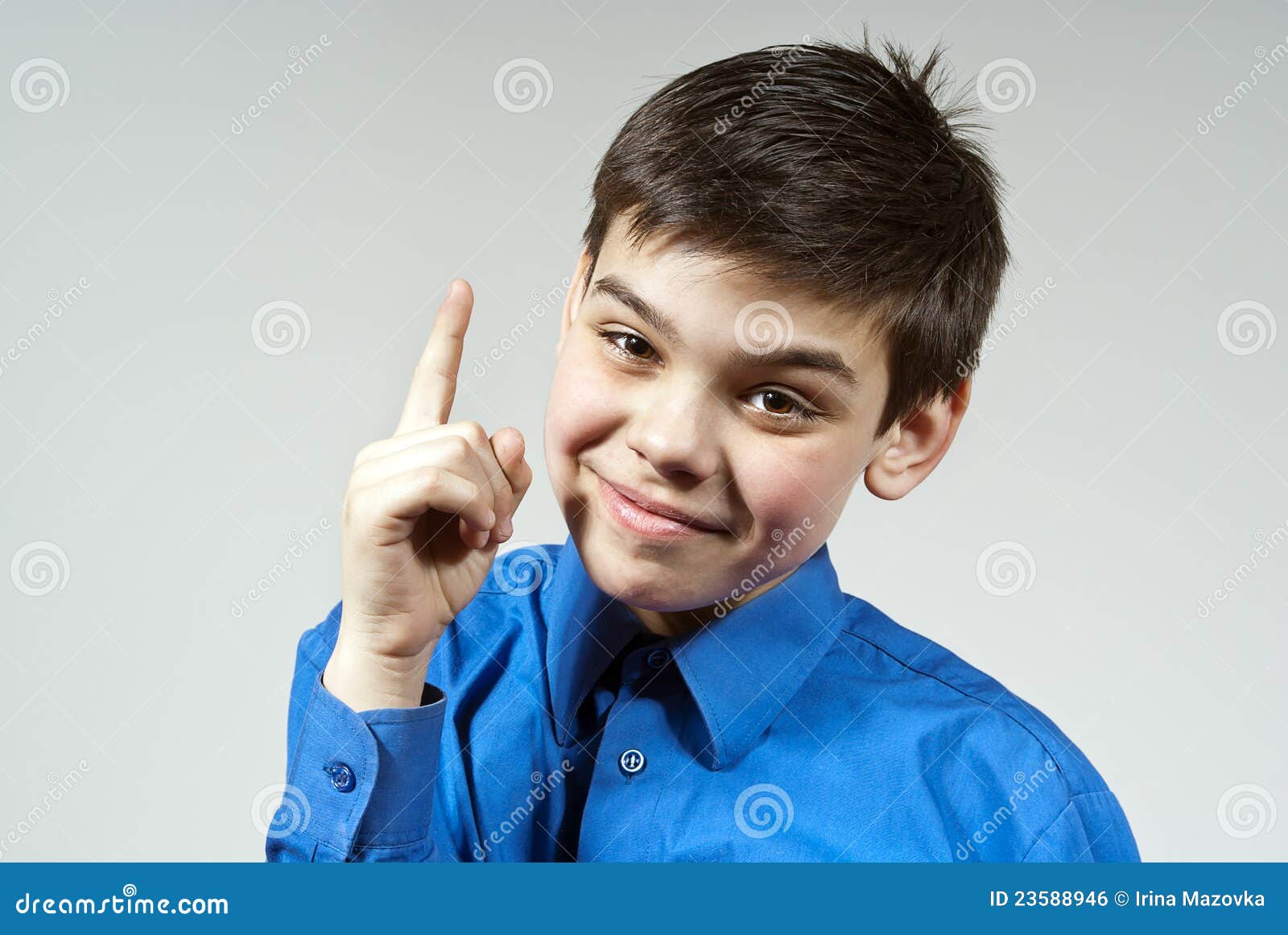 Shows a Boy with His Finger Up Stock Photo - Image of expressions ...