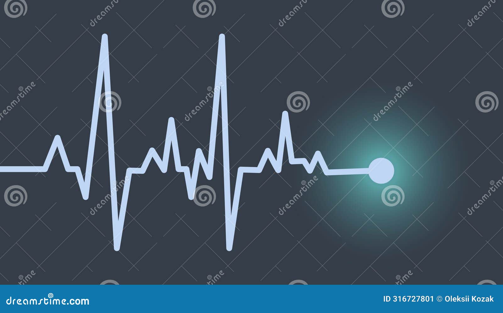 Shows the Rhythm of the Beating Heart. Dark Blue Background Stock ...