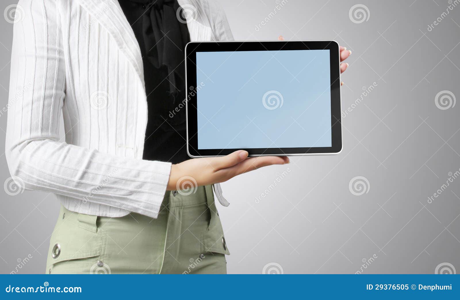 Shows tablet in der Hand stockbild. Bild von einheit - 29376505