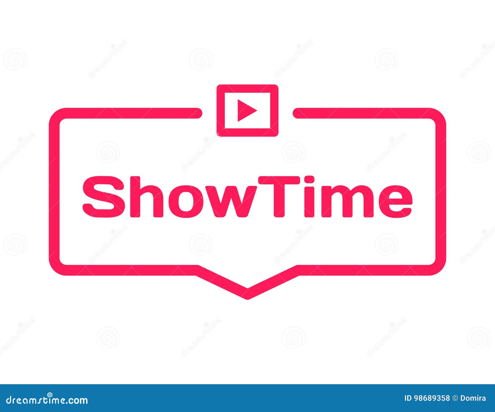 Showtime Template Dialog Bubble in Flat Style on White Background ...