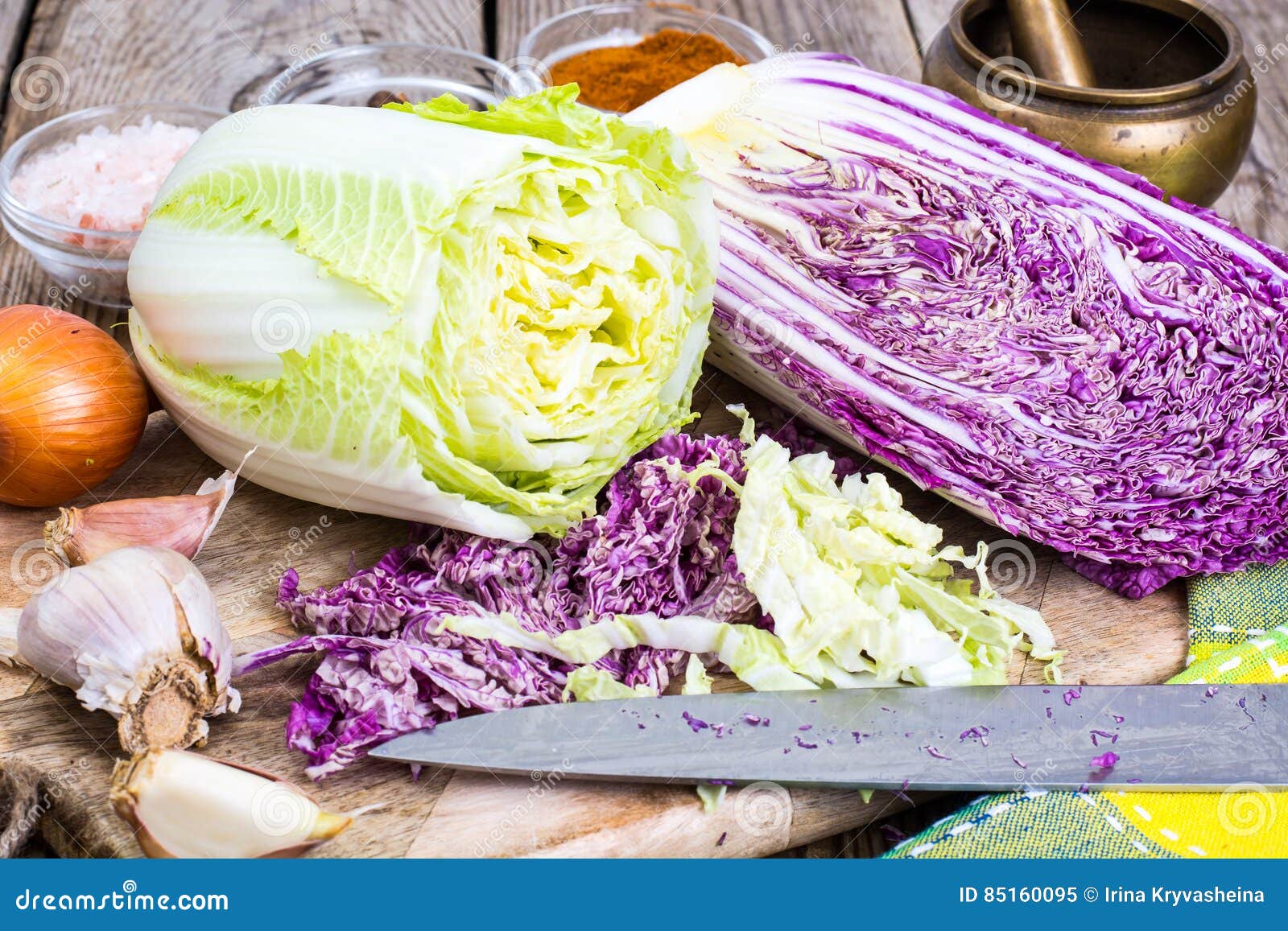Shredded Chinese Cabbage Salad Stock Image - Image of natural, foliage ...