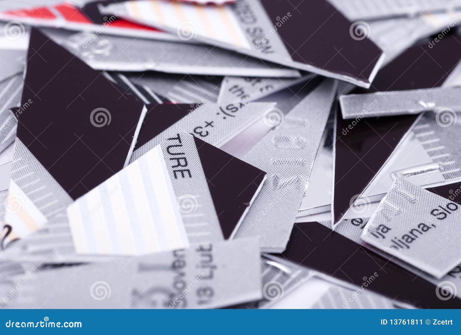 Shredded credit card stock image. Image of background - 13761811