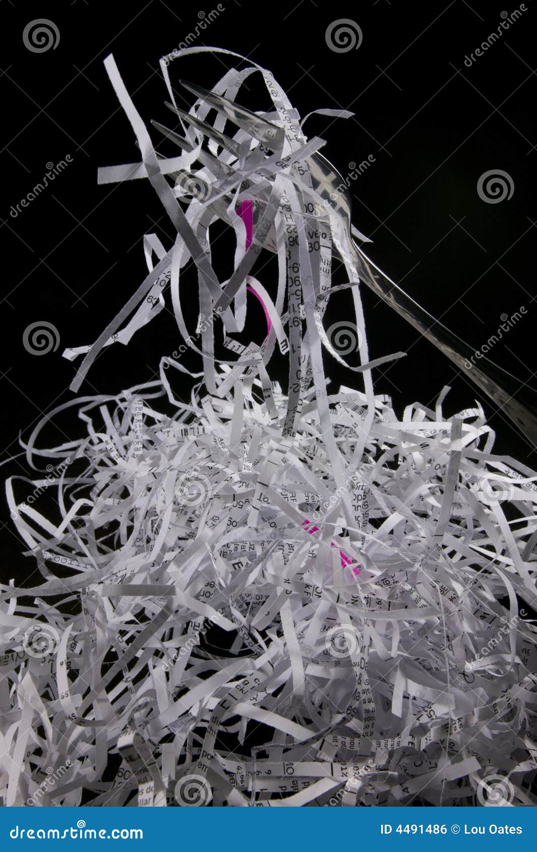 Shredded Documents and Fork Stock Photo - Image of shred, document: 4491486