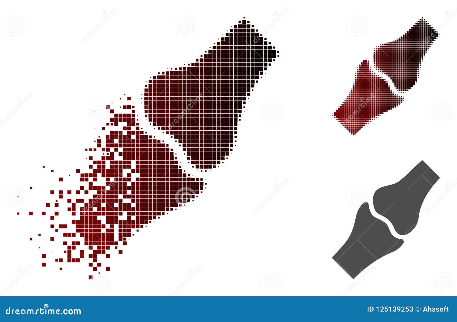 Shredded Dot Halftone Bone Joint Icon Stock Vector - Illustration of ...