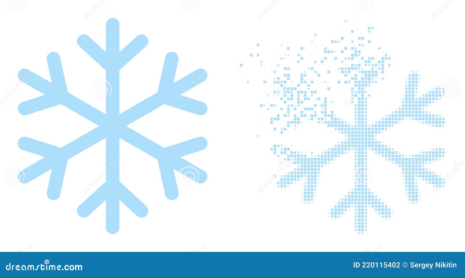 Shredded Dot and Original Snowflake Icon Stock Vector - Illustration of ...