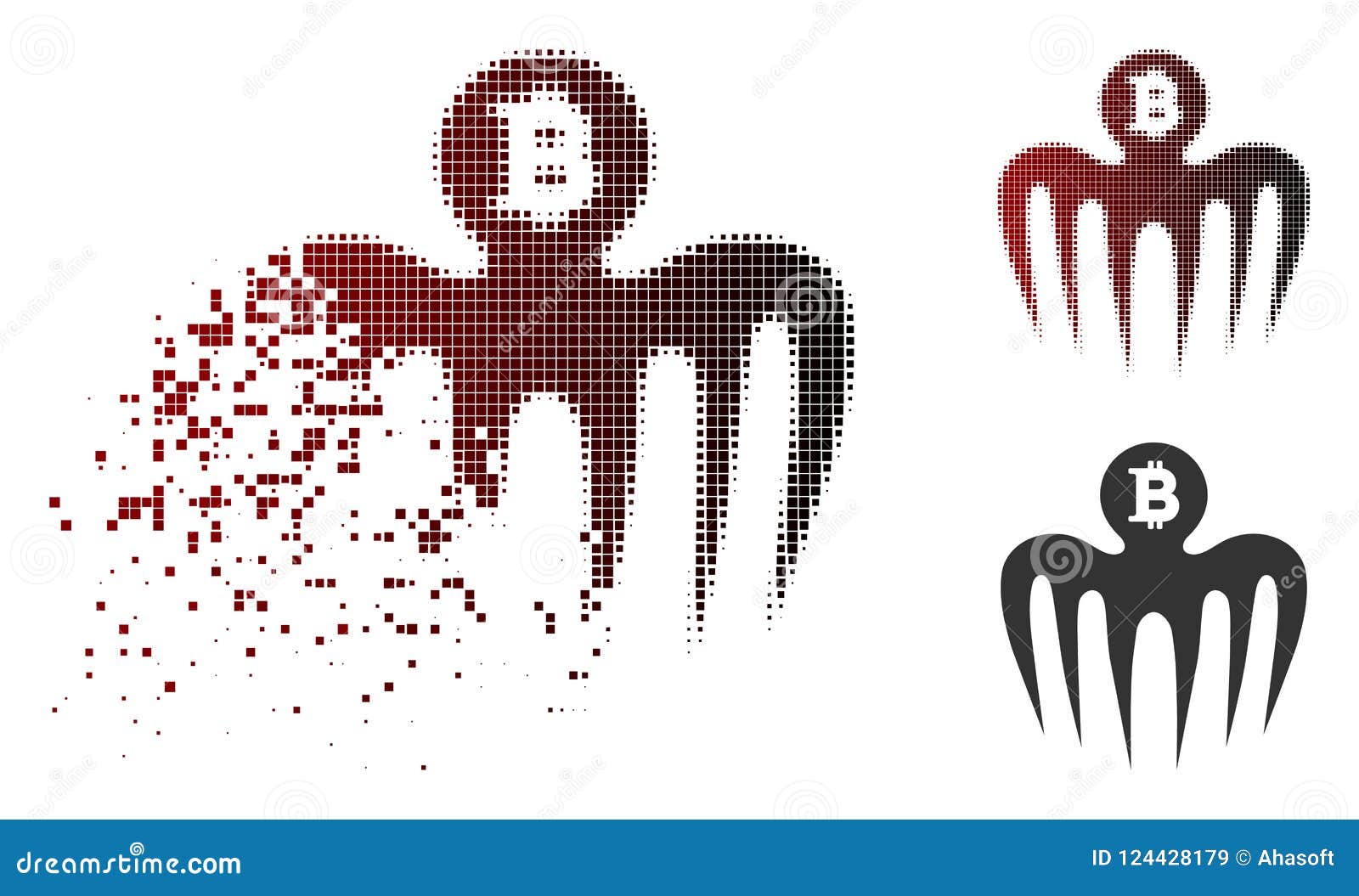 Shredded Dotted Halftone Bitcoin Spectre Monster Icon Stock Vector ... Shredded Dotted Halftone Bitcoin Spectre Monster Icon Stock Vector ...