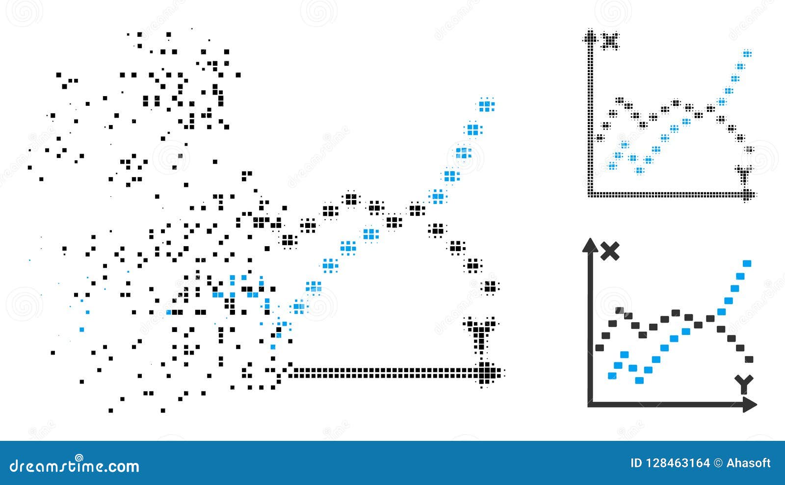 Shredded Dotted Halftone Dotted Functions Plot Icon Stock Vector ...