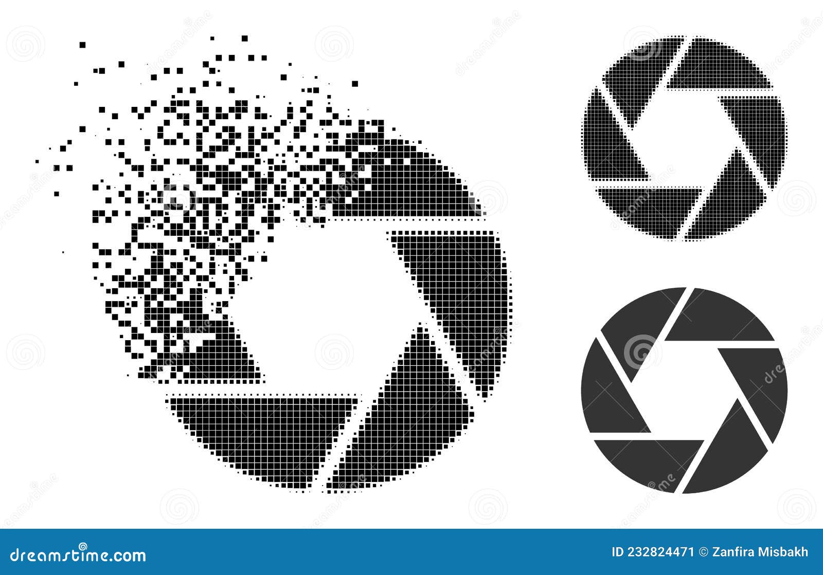 Fragmented Red Shutter Icon. Shutter Logo. Stock Illustration ...