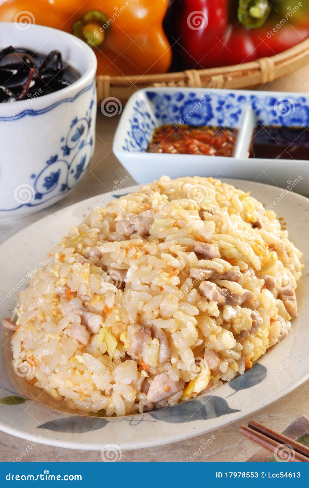 Shredded meat-fried rice stock image. Image of asia, savory - 17978553