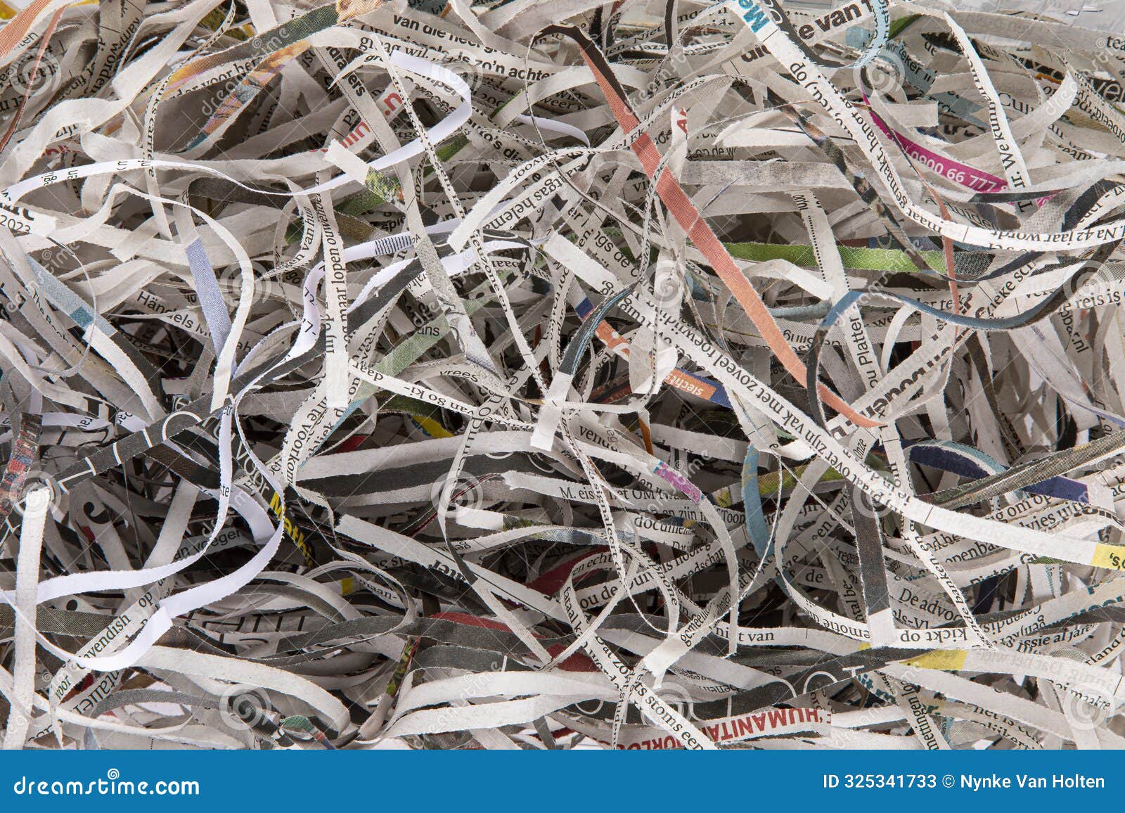 Shredded Newspaper Pieces Creating Abstract Textured Background Stock ...