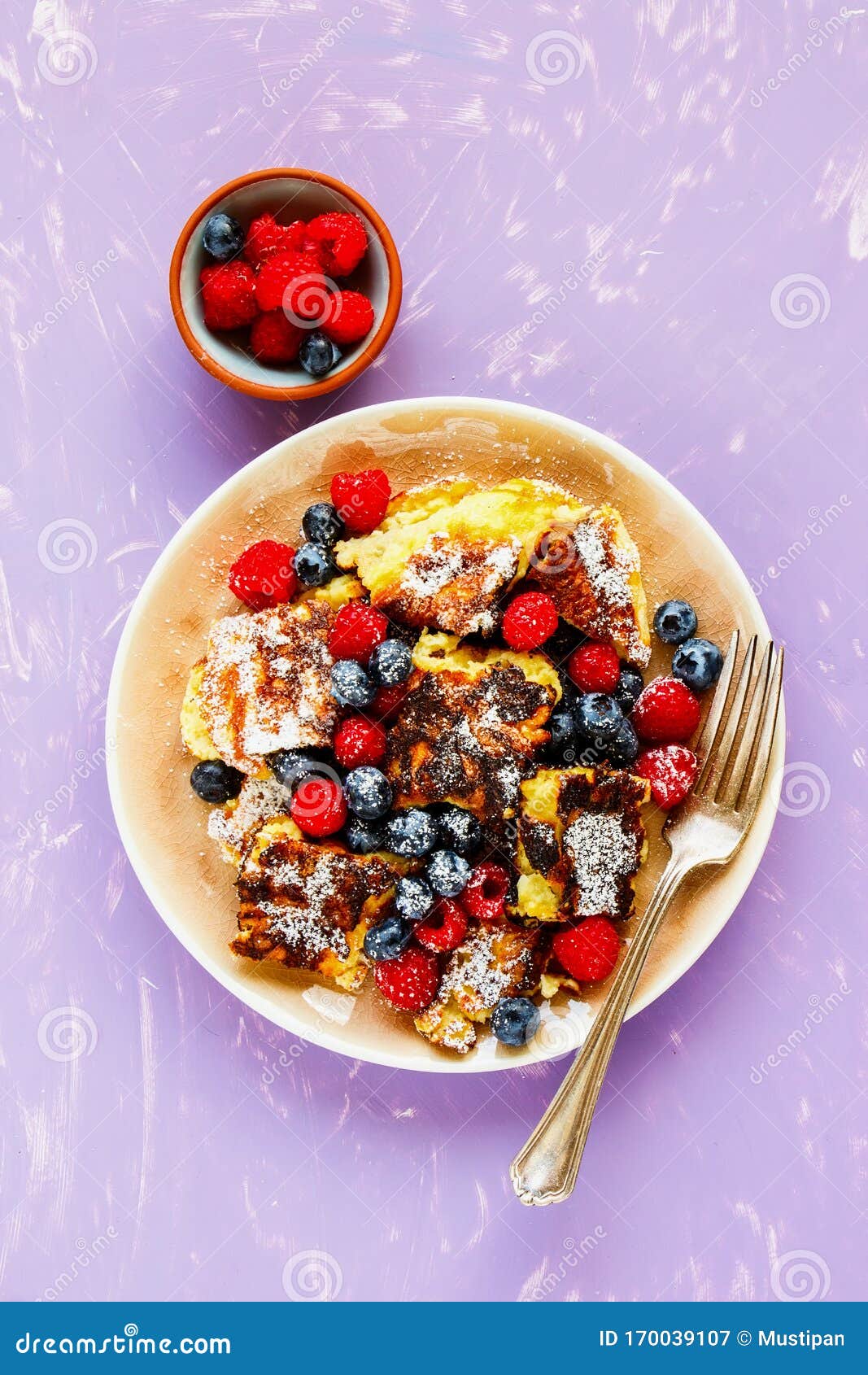 Shredded Pancake with Berries Stock Image - Image of healthy, gourmet ...