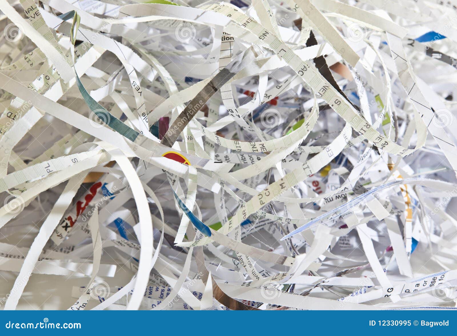 Shredded Paper stock image. Image of pile, destruction - 12330995
