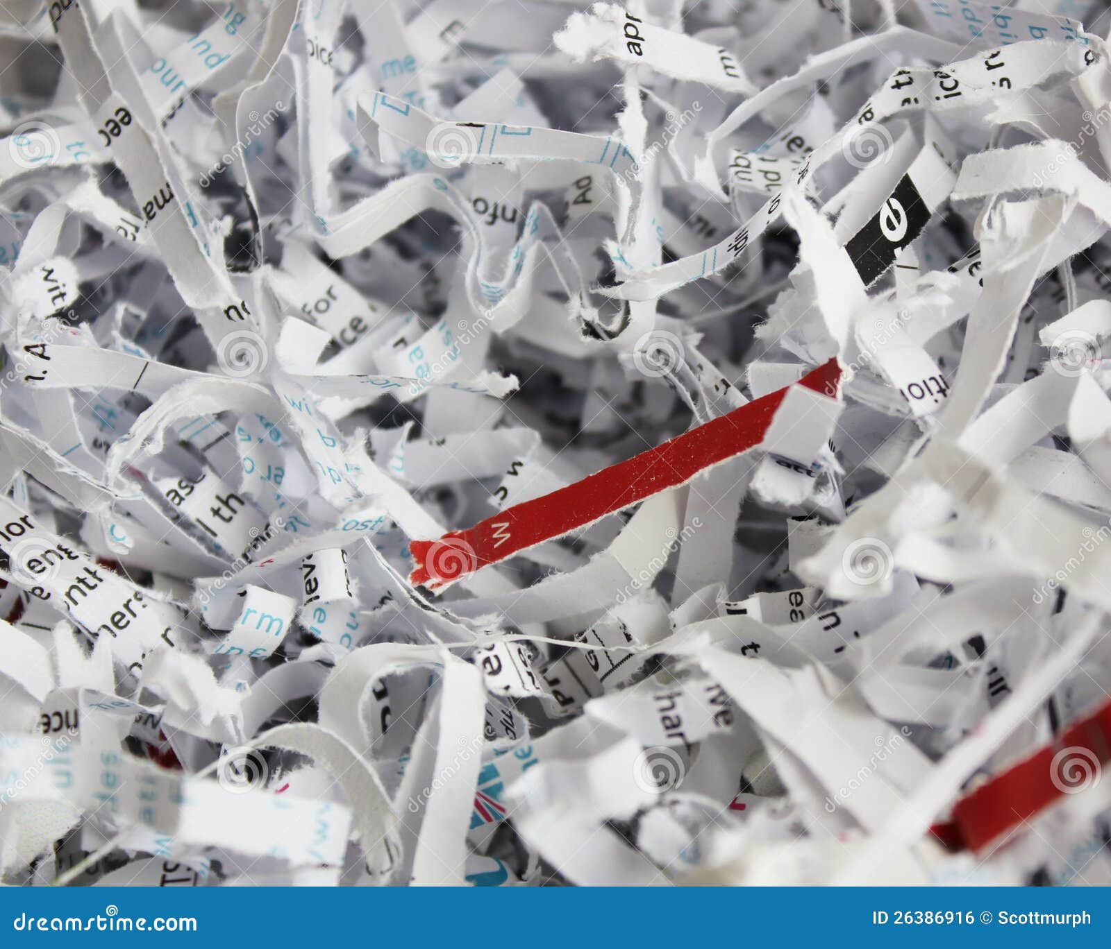 Shredded Paper stock photo. Image of confidential, documents - 26386916