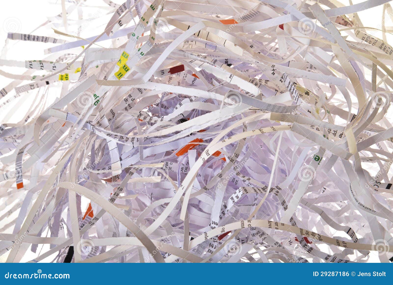 Shredded paper stock photo. Image of piece, documents - 29287186