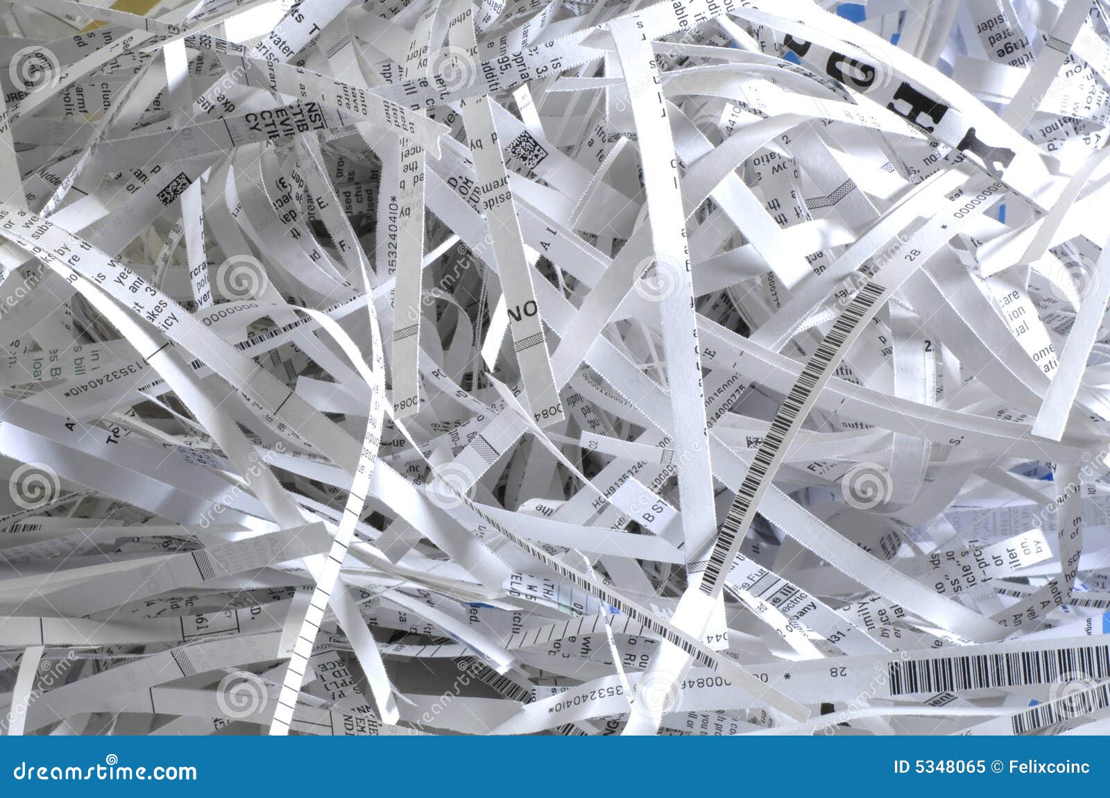 Shredded paper stock image. Image of evidence, waste, scraps - 5348065