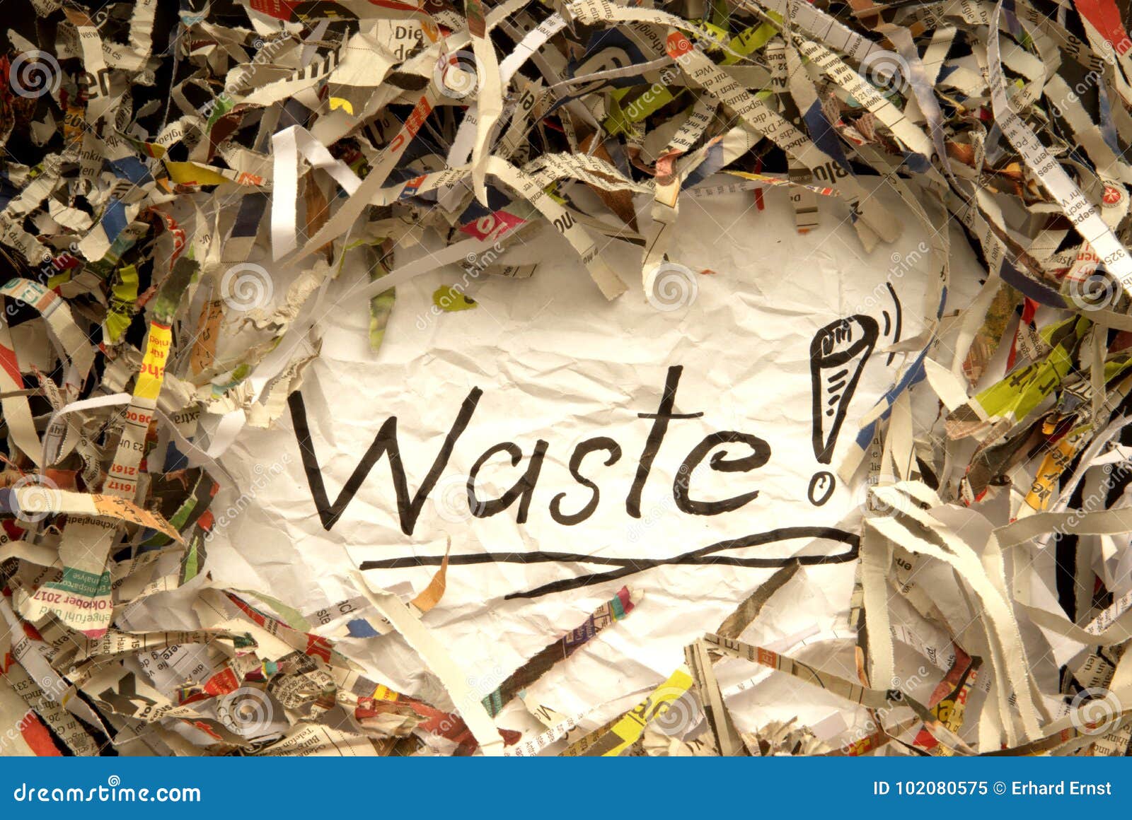 Shredded paper stock image. Image of information, protection - 102080575