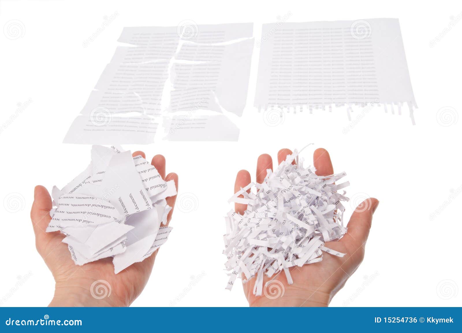 Shredded paper in hand stock photo. Image of document - 15254736