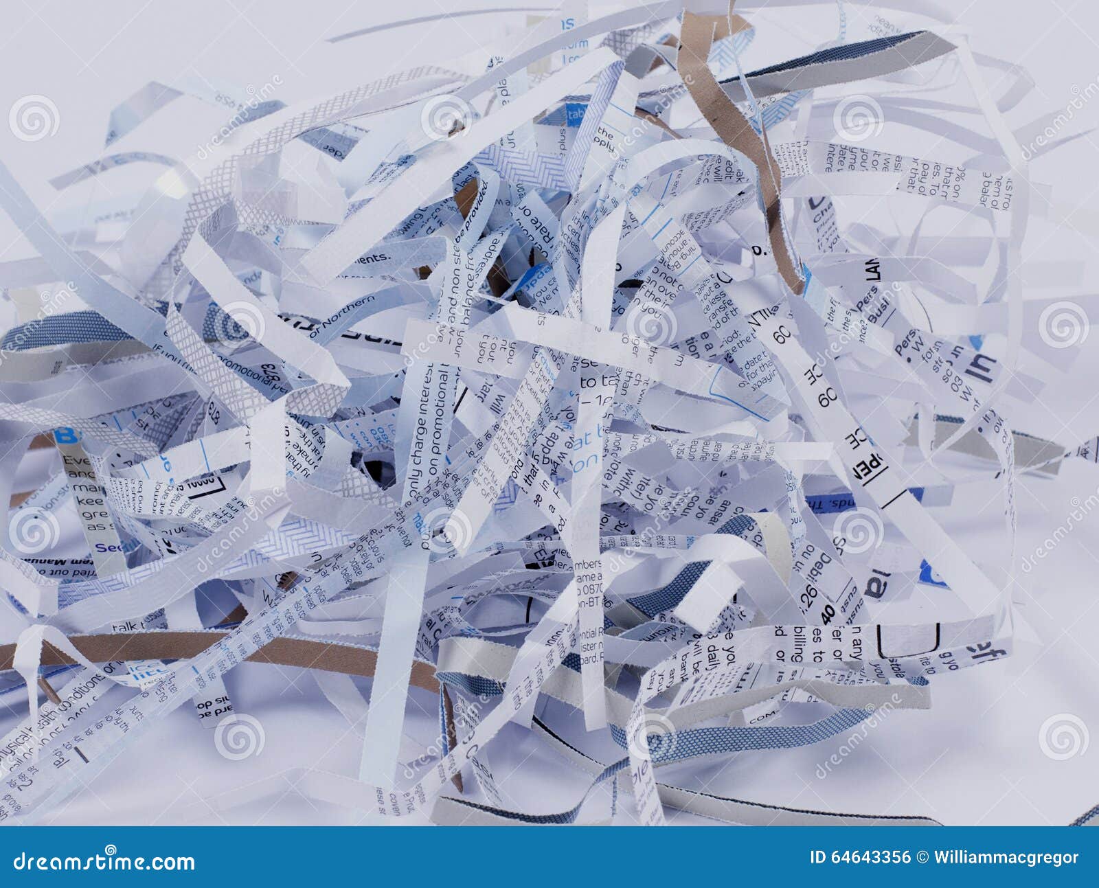Shredded Paper stock photo. Image of document, abstract - 64643356
