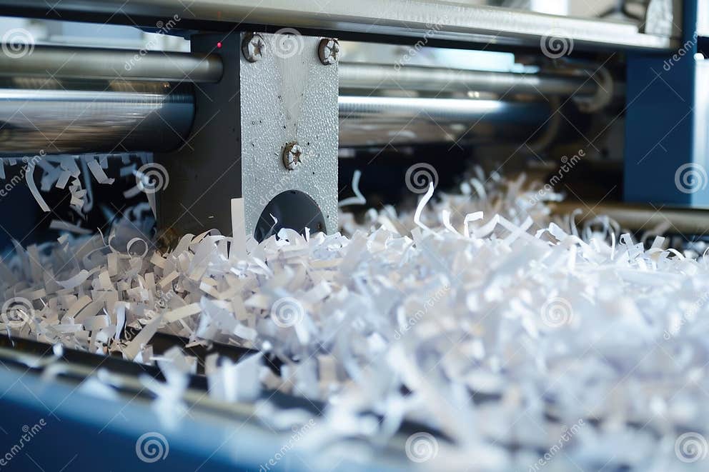 Shredded Paper Stuck on Office Machine with Documents and Scraps of ...
