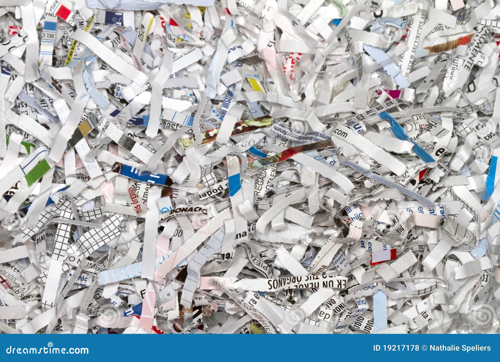 Shredded Papers stock photo. Image of paper, private - 19217178