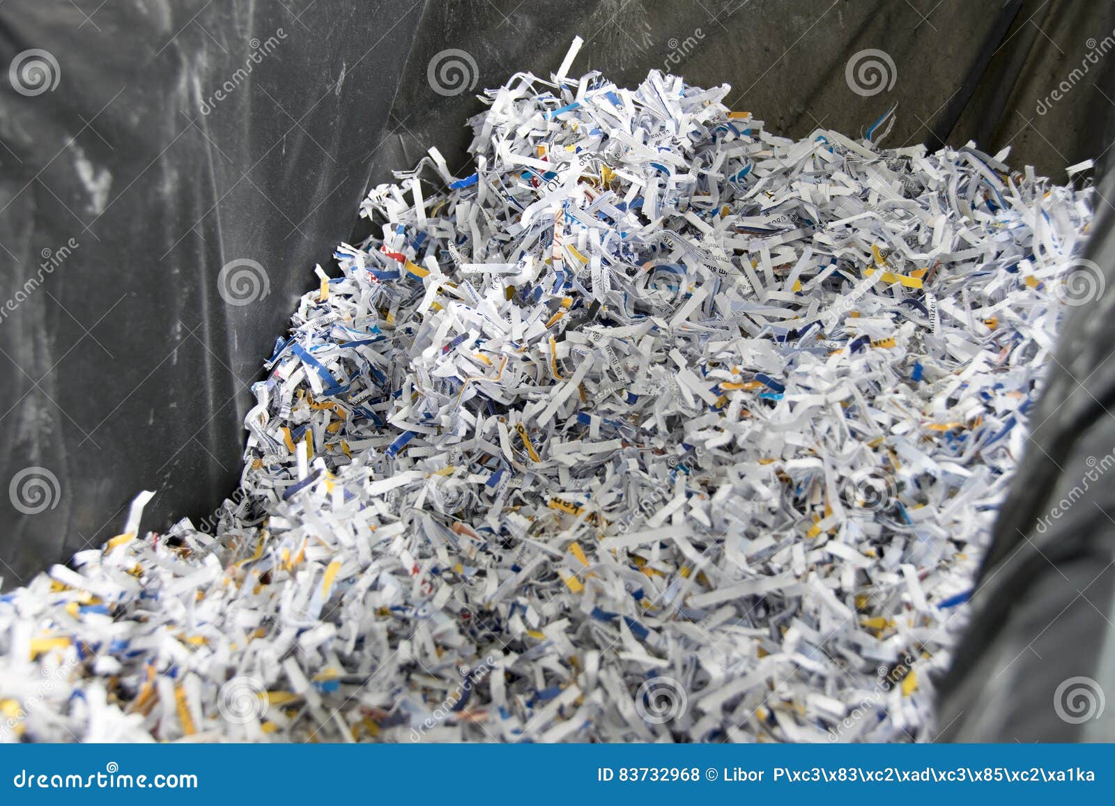 Shredded papers stock photo. Image of paper, recycle - 83732968