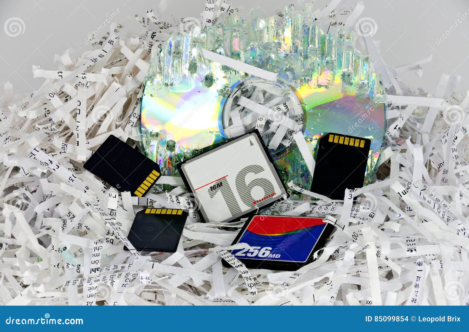Shredded Papers and Data Storage Devices Stock Photo - Image of private ...