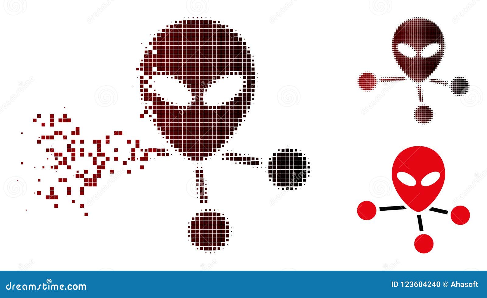 Shredded Pixel Halftone Alien Connections Icon Stock Vector ... Shredded Pixel Halftone Alien Connections Icon Stock Vector ...