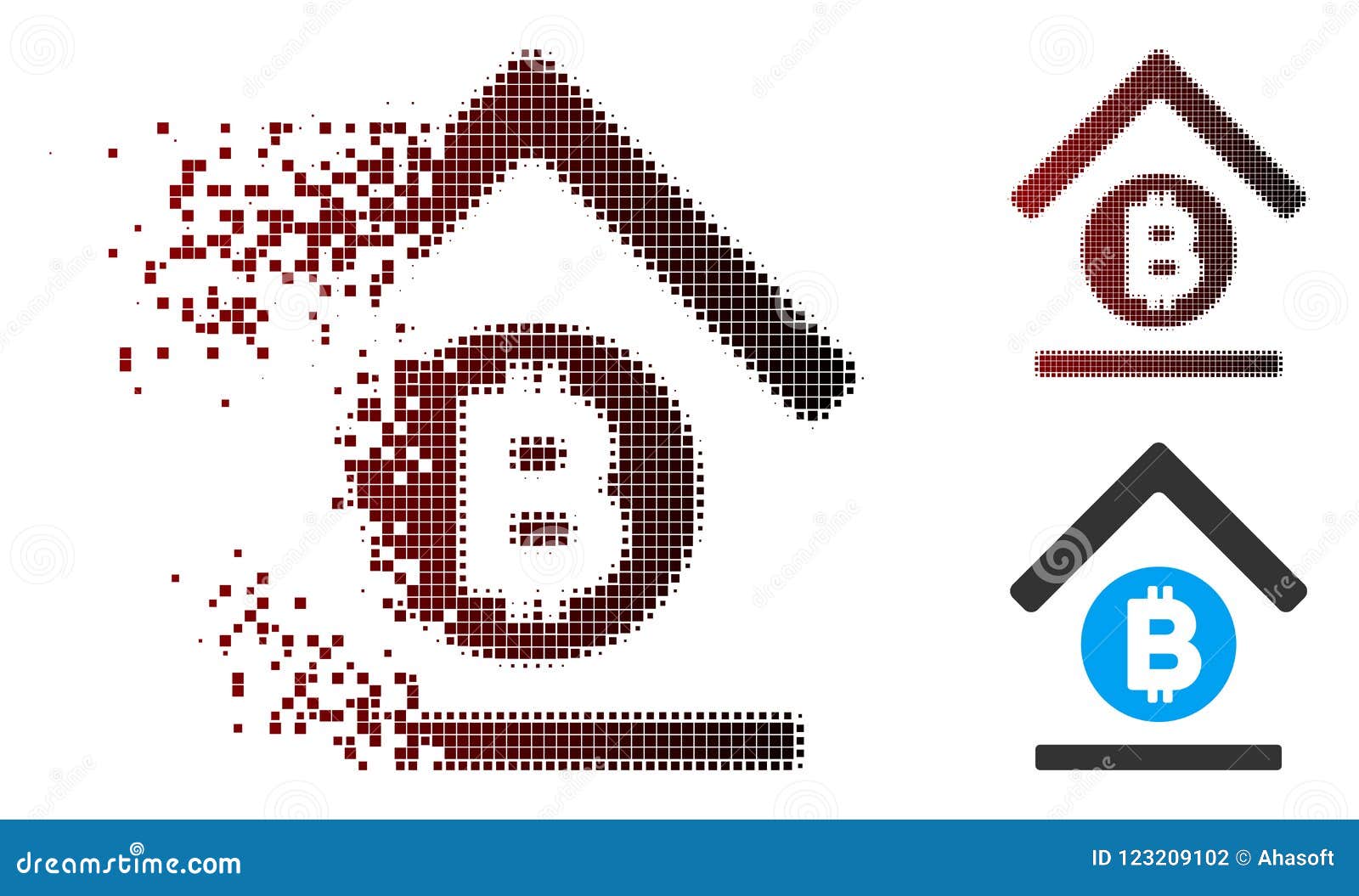 Shredded Pixel Halftone Bitcoin Bank Roof Icon Stock Vector ... Shredded Pixel Halftone Bitcoin Bank Roof Icon Stock Vector ...