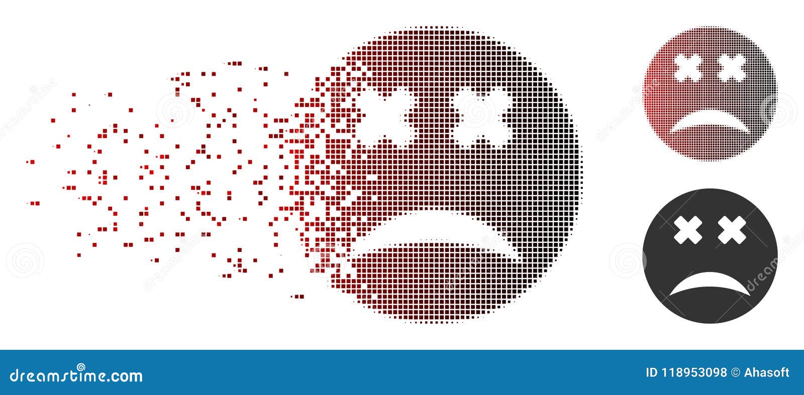 Shredded Pixel Halftone Blind Smiley Icon Stock Vector - Illustration ...