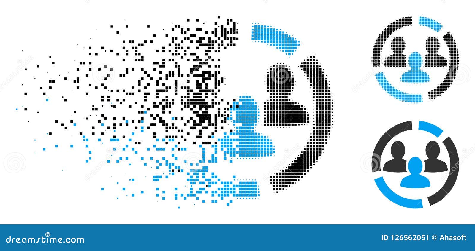 Shredded Pixel Halftone Demography Diagram Icon Stock Vector ... Shredded Pixel Halftone Demography Diagram Icon Stock Vector ...
