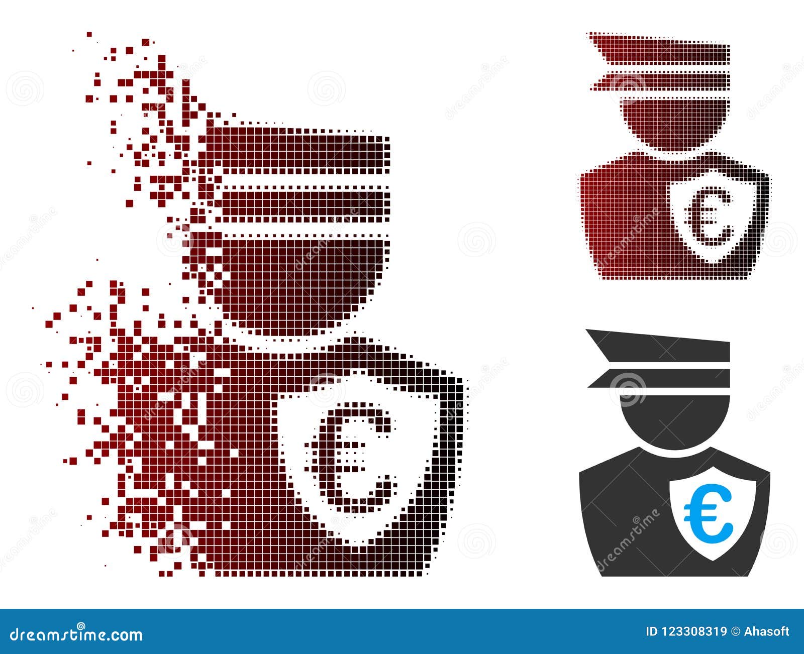 Shredded Pixel Halftone Euro Commissioner Icon Stock Vector ... Shredded Pixel Halftone Euro Commissioner Icon Stock Vector ...