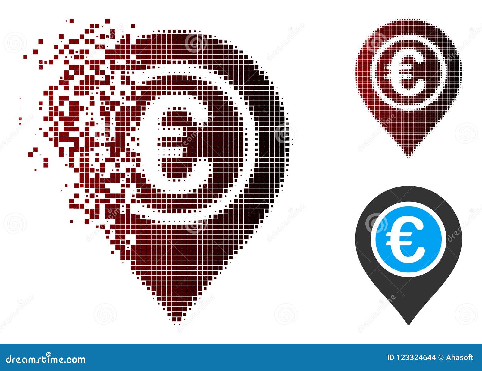 Shredded Pixel Halftone Euro Pointer Icon Stock Vector - Illustration ... Shredded Pixel Halftone Euro Pointer Icon Stock Vector - Illustration ...