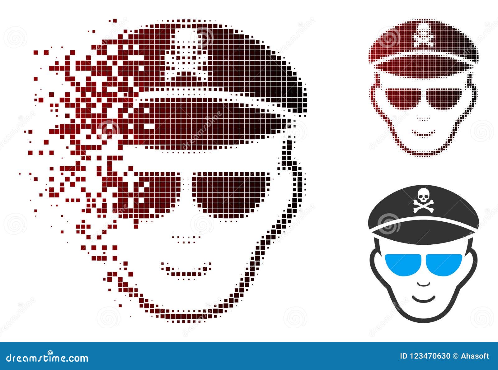 Shredded Pixel Halftone Evil Soldier Face Icon Stock Vector ... Shredded Pixel Halftone Evil Soldier Face Icon Stock Vector ...