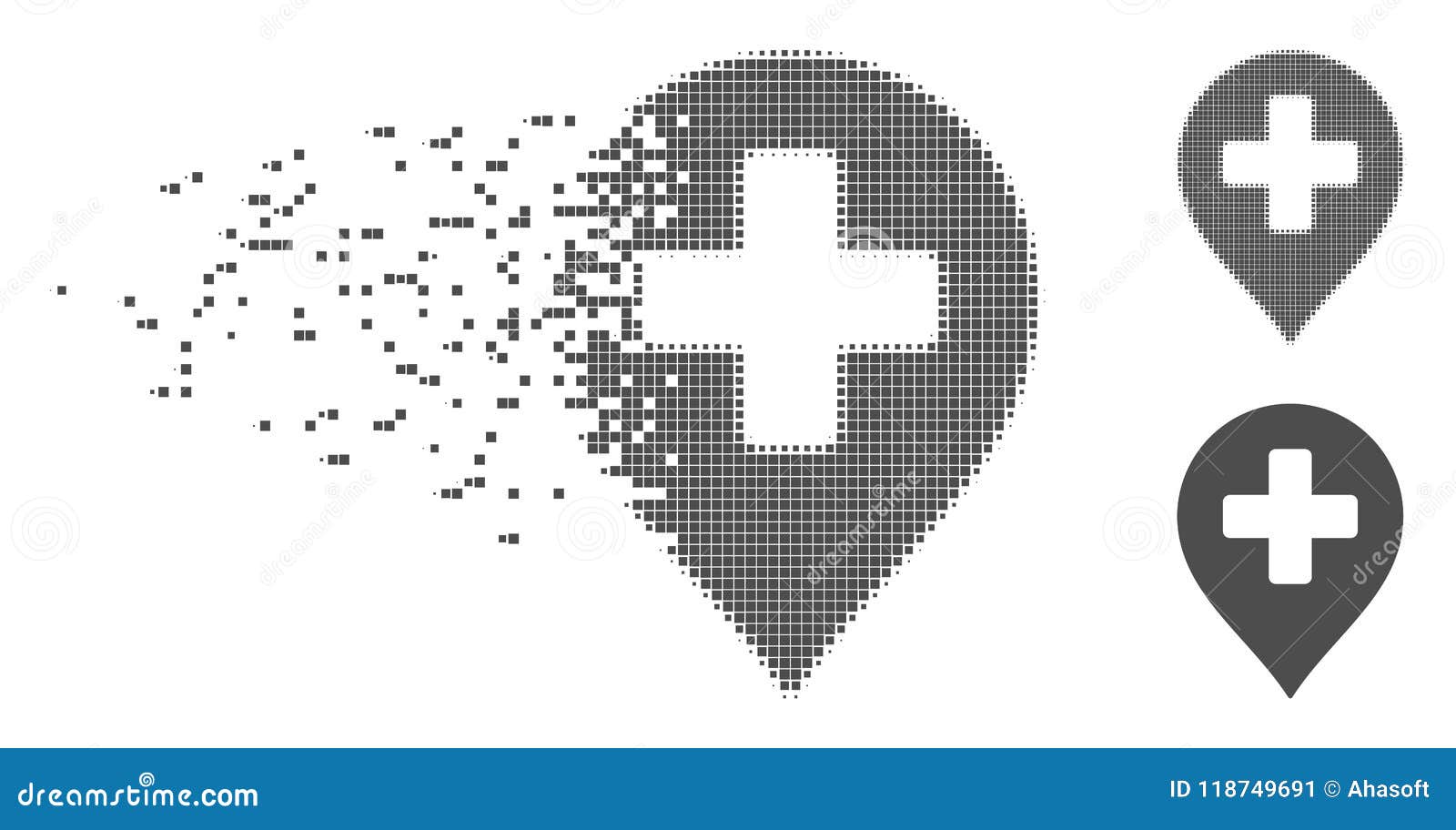 Shredded Pixel Halftone Medical Cross Marker Icon Stock Vector ... Shredded Pixel Halftone Medical Cross Marker Icon Stock Vector ...